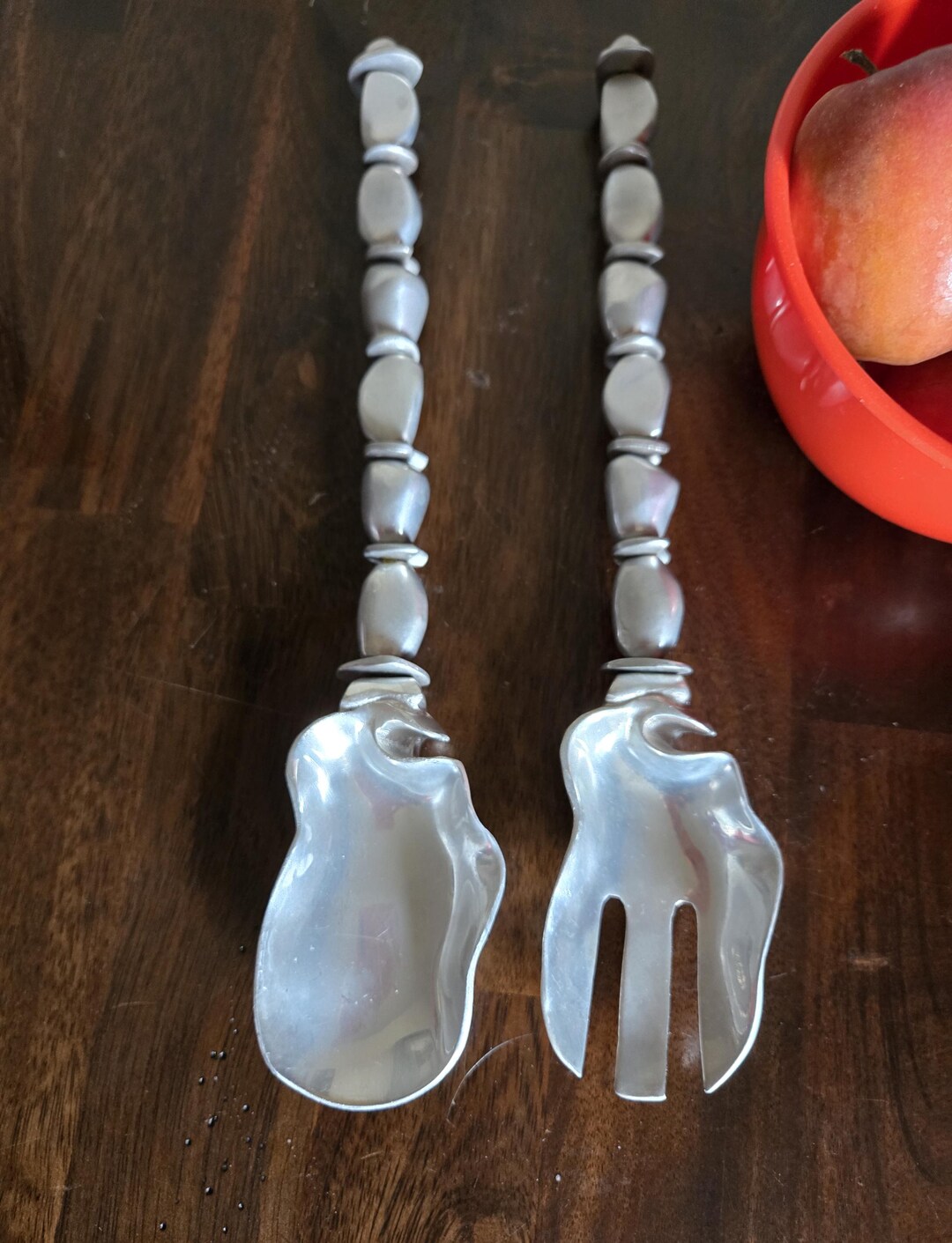 Vintage Unique Silverware Serving Spoon and Fork - Etsy