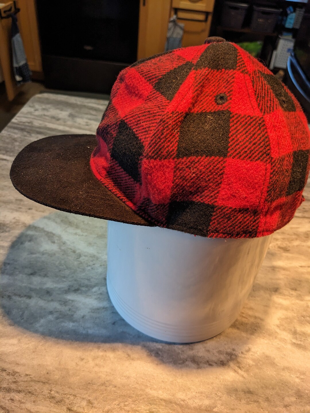 Vtg Buffalo Plaid Red and Black Wool Scotch Cap - Etsy
