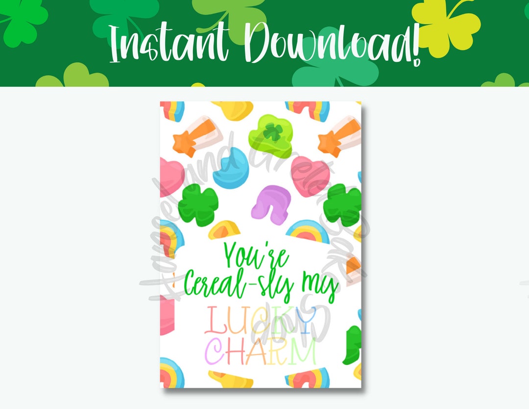 St Patrick's Day ""You're Cereal-sly My Lucky Charm"" 2x3 Inch Cookie ...