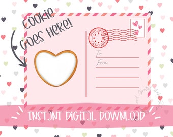 Happy Valentine's Day Postcard 3.5x5 Valentine's Day Cookie or Treat ...