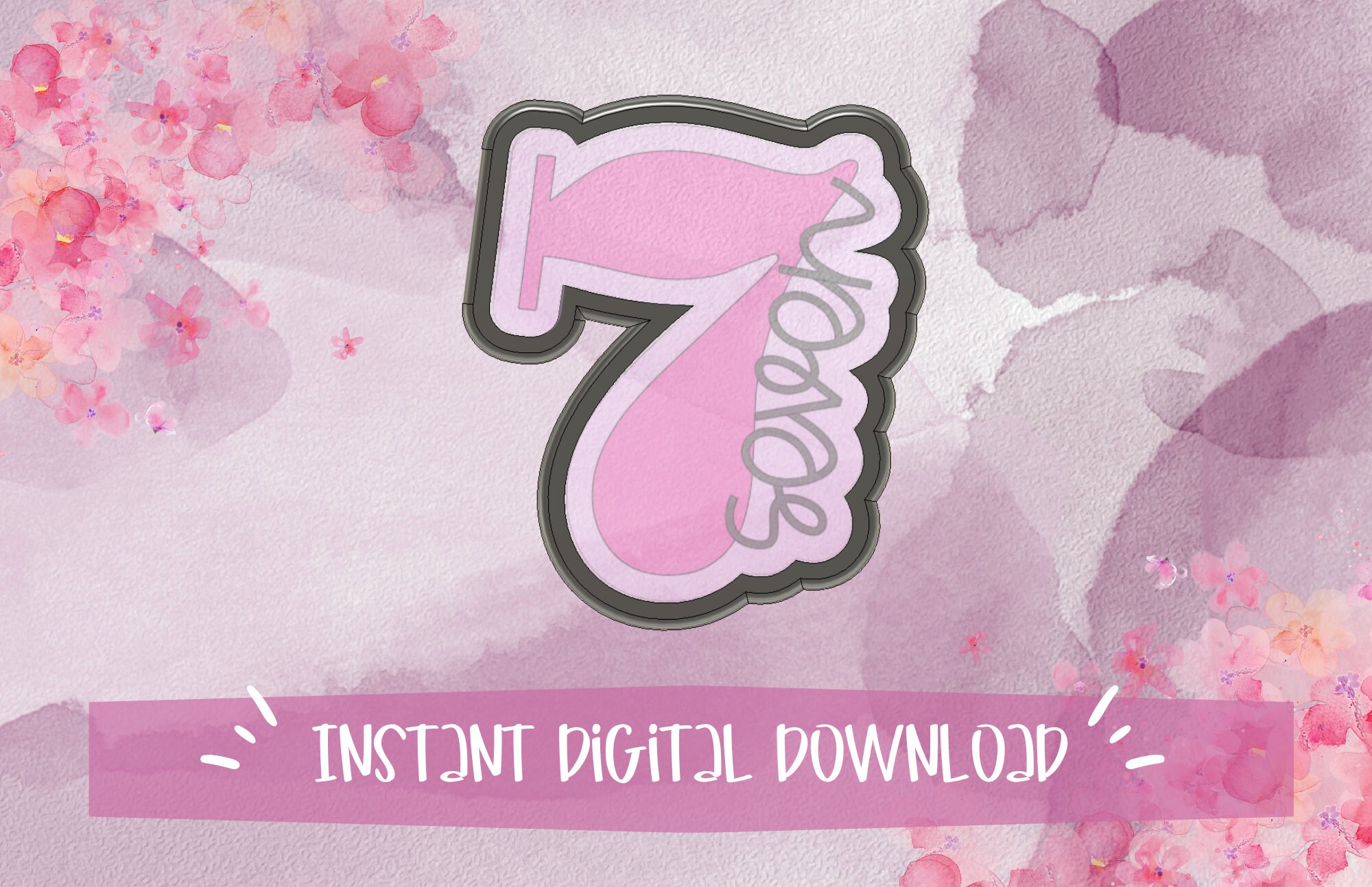 Number 7/seven Plaque Cookie Cutter - DIGITAL .STL DOWNLOAD - Etsy