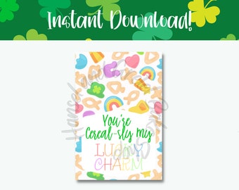 Instant Download You Are Cereal-sly My Lucky Charm Gift Tag, Printable ...