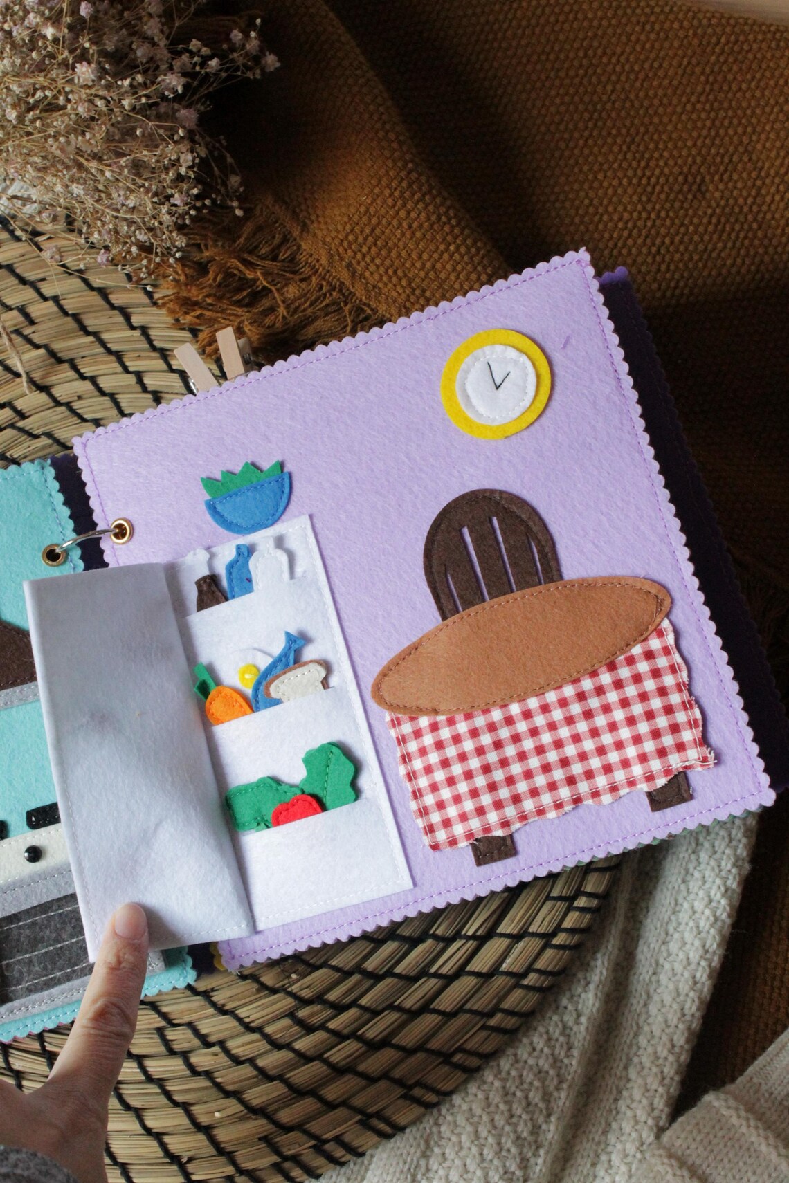 Quiet Book Template - Kitchen & Dining Room 2 Pages - Felt Patterns ...