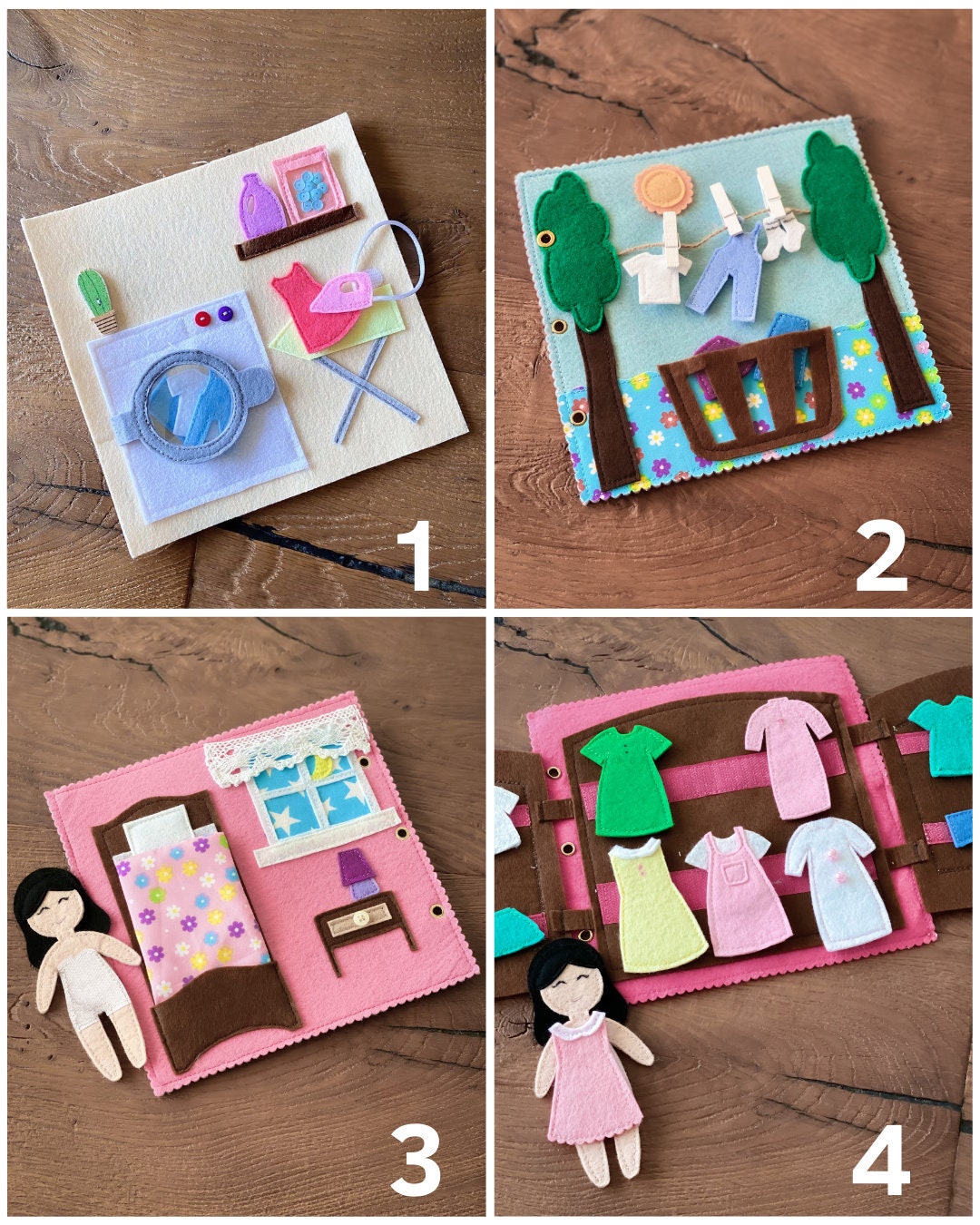 Quiet Book Preschool Game Felt Book for Children Montessori Activity ...