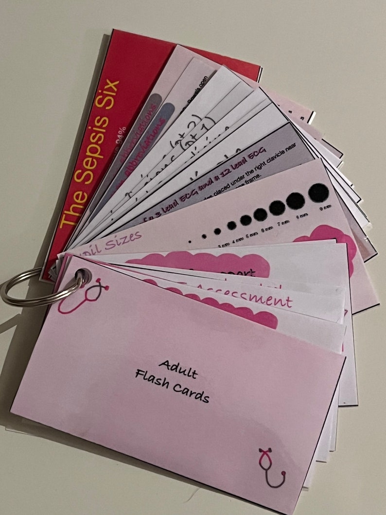 Adult Flashcards for Adult Nursing | Etsy UK