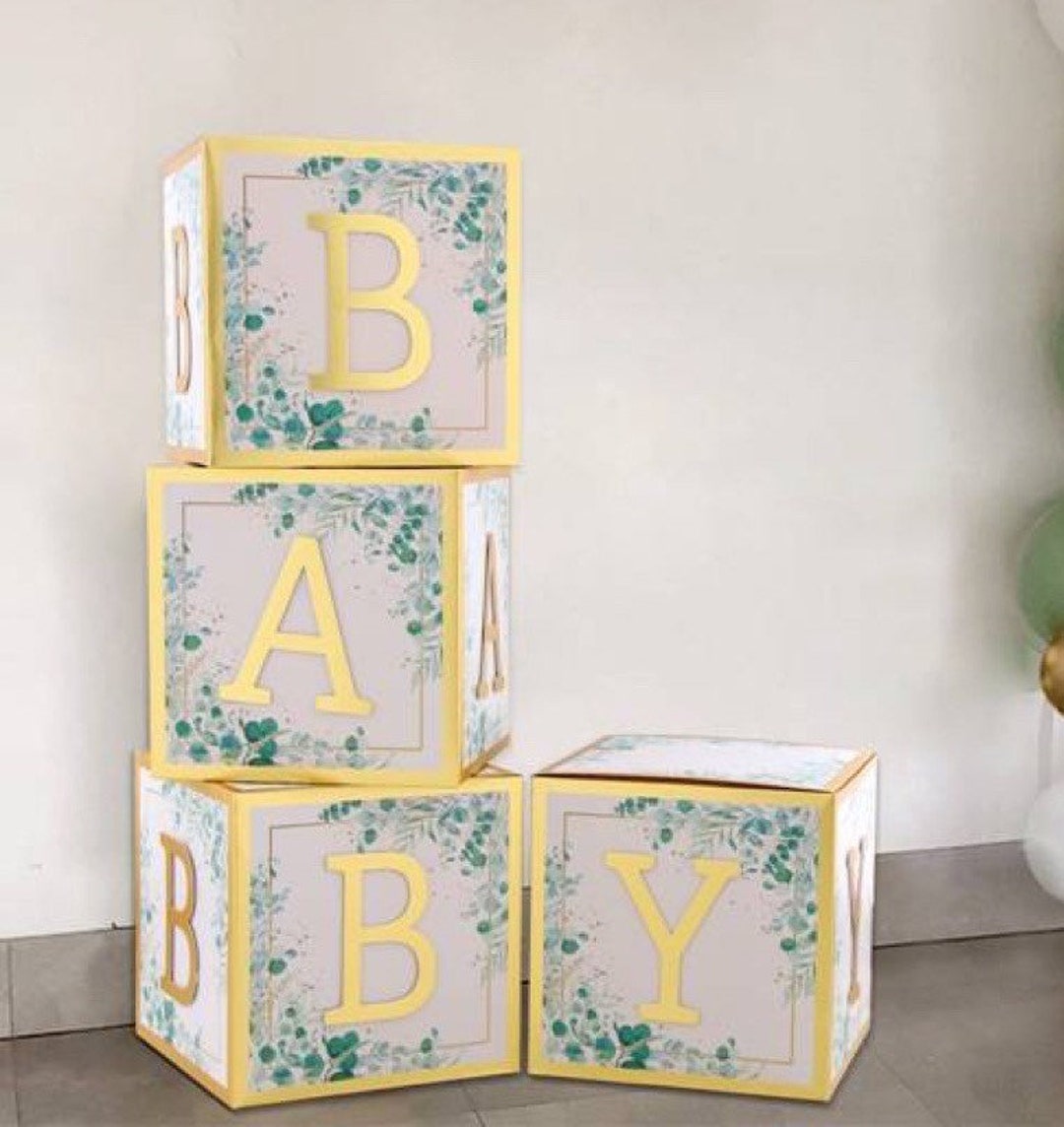 Sage Green and Gold Box Set Baby Shower Decoration With Gold Letters - Etsy
