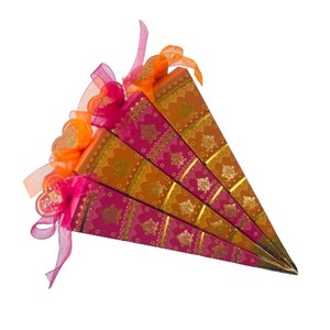 Dhol Mendhi Mehndi Dholki Wedding Favours Candy Cone Shaped Boxes ...