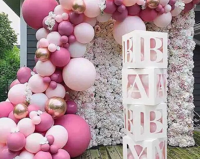 White Laser Cut Balloon Box Set Baby Shower Decoration - Etsy