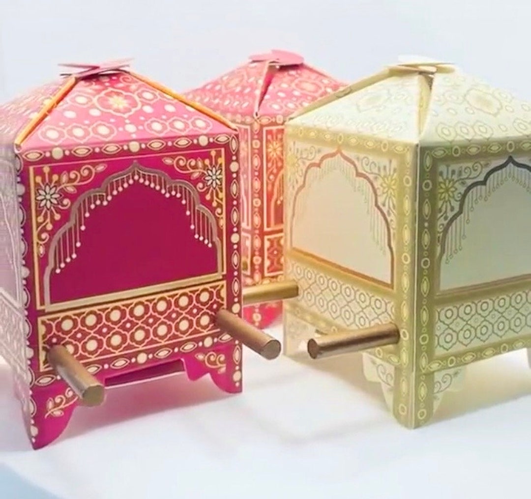 Dholi Sedan Chair Dholki Sangeet Walimah Wedding Favours Candy Boxes ...