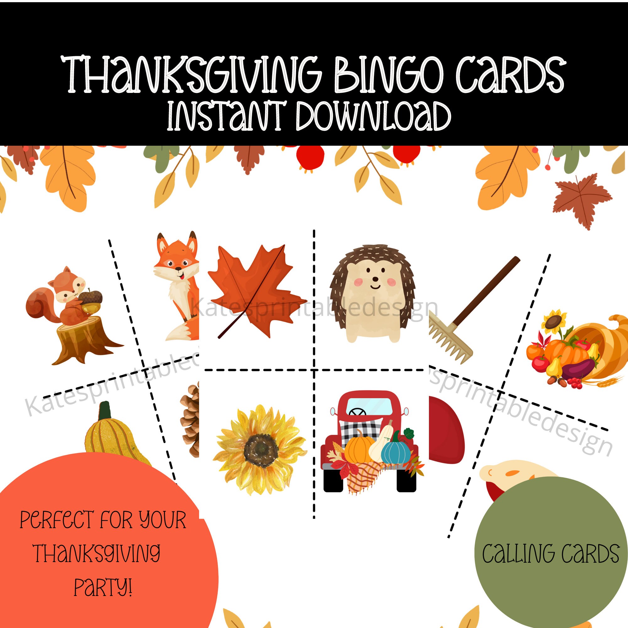 Thanksgiving Bingo Thanksgiving Party Bingo Holiday Party Game Instant ...