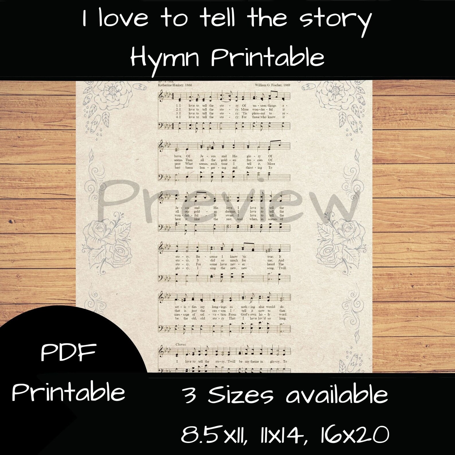 I love to tell the story Hymn Printable | Etsy