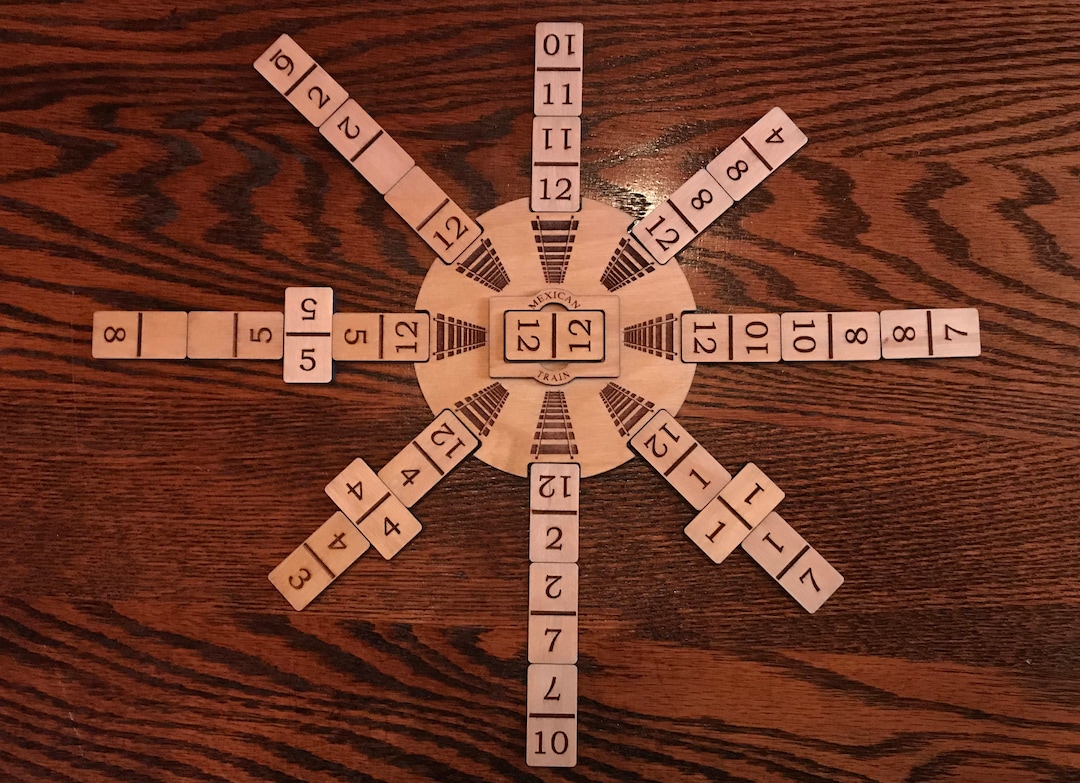 Travel Mexican Train Dominoes Set - 3/4 Size With Numbers - Double ...