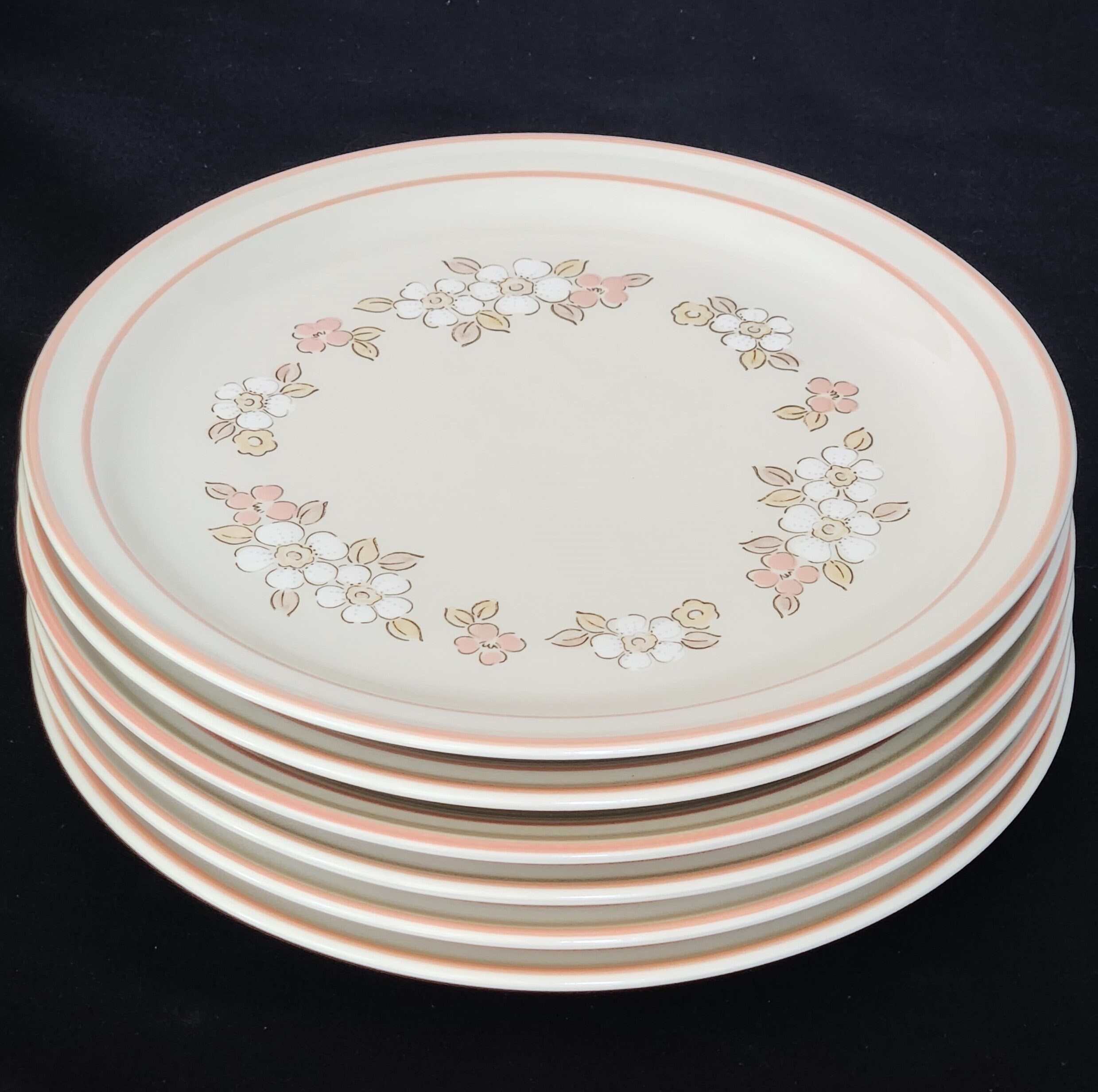 Vintage 24 Pc Dinnerware Set, Pinky-peach Chantilly Stoneware by ...