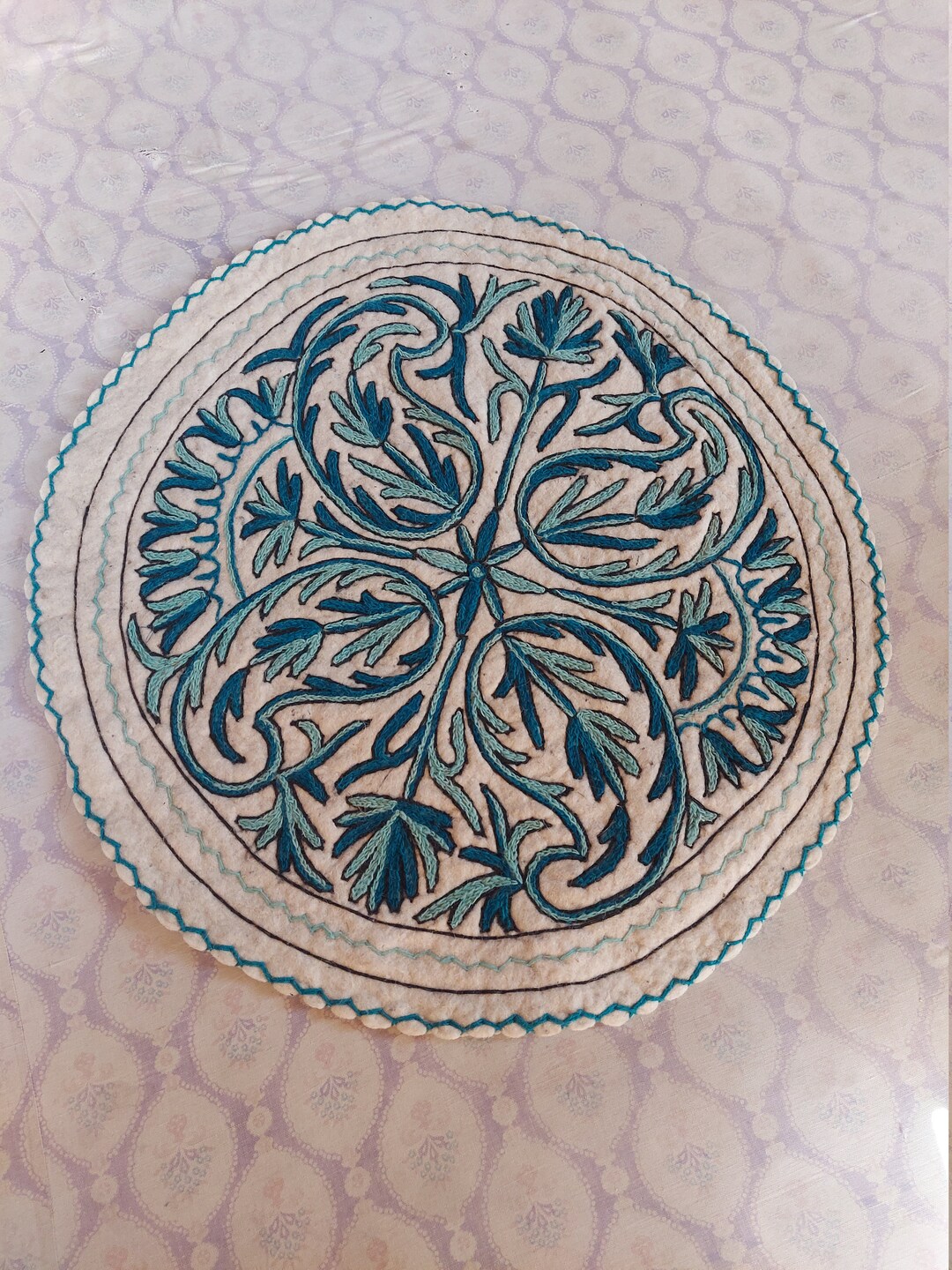 3ft3ft Blue Namda Rug Made in Kashmir - Etsy UK