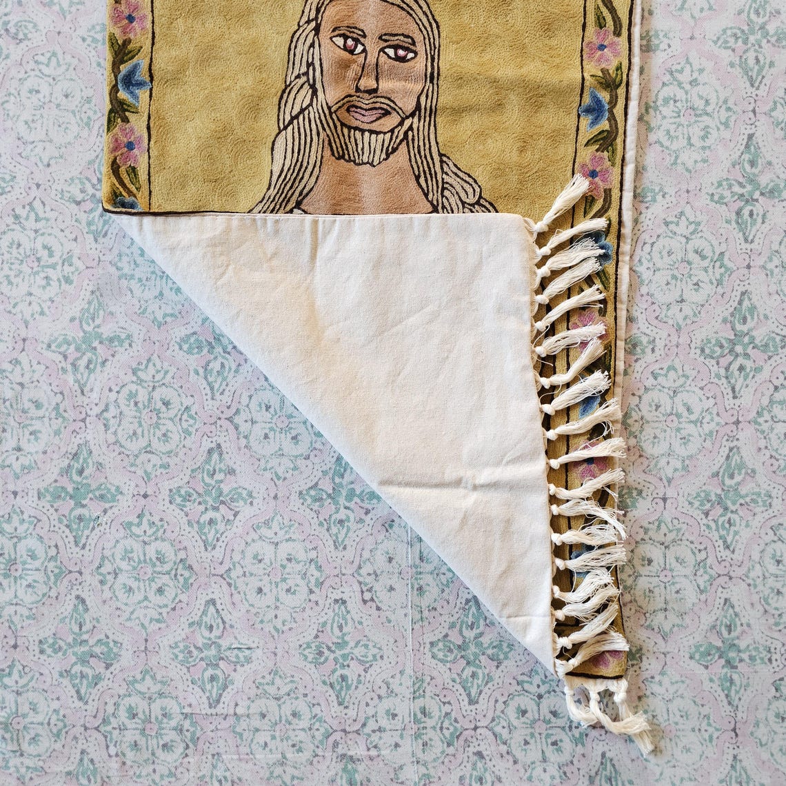 Kashmiri Handmade Pure Wool Jesus Christ Wall Hanging Rug – Christian ...