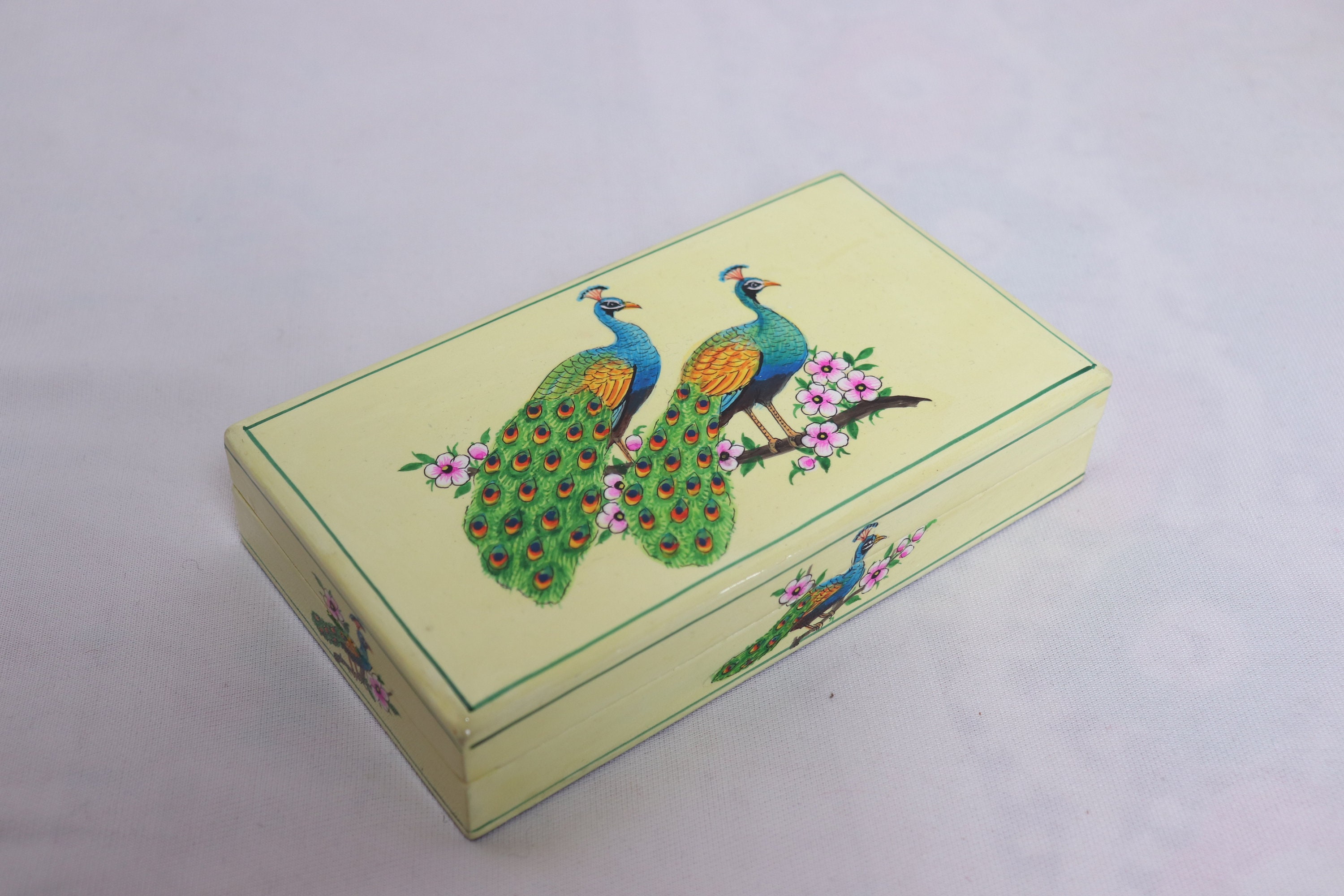Gorgeous Peacocks Paper Mache Handmade Multipurpose Kashmir Box - Etsy