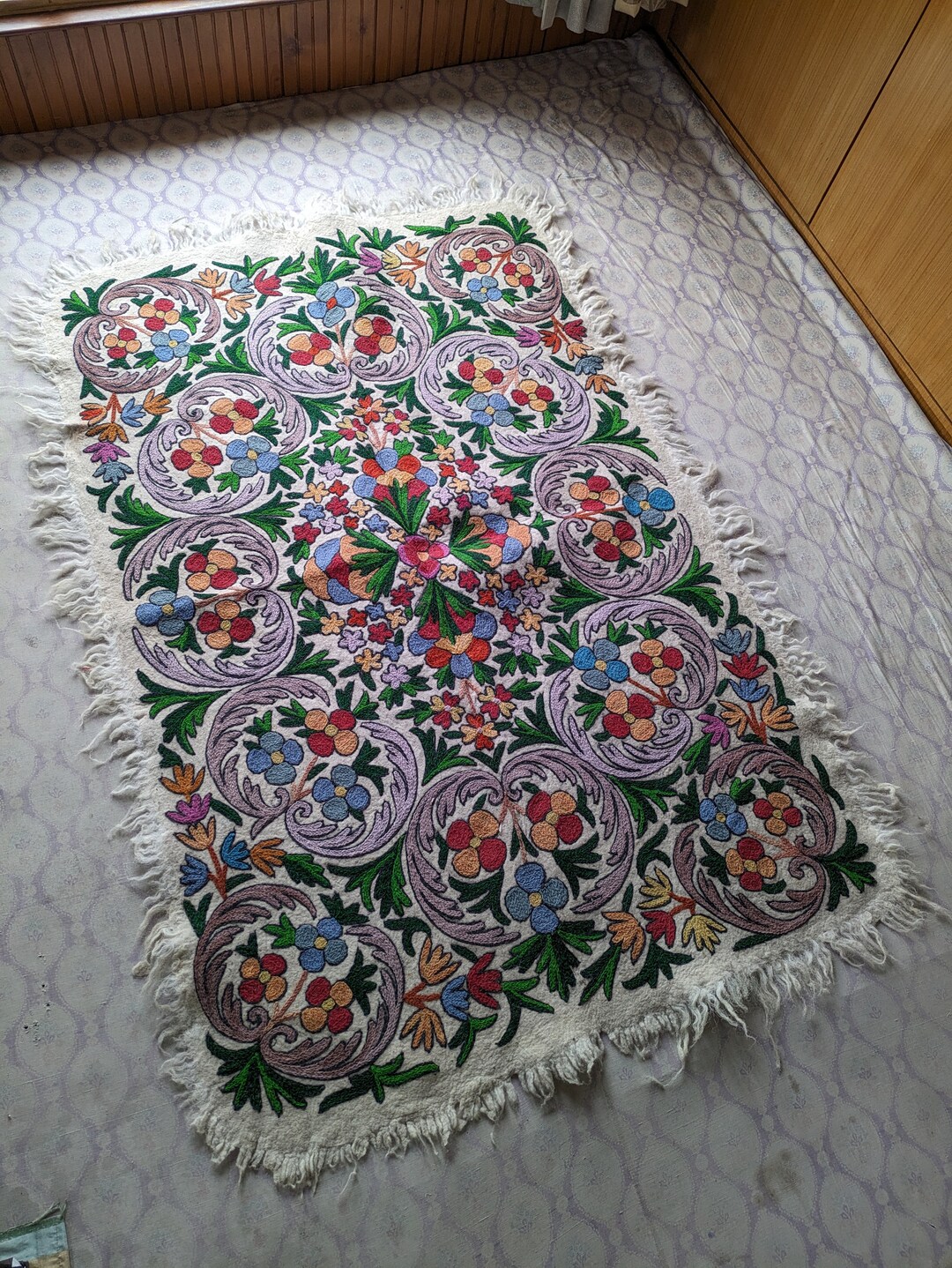 6 Feet Long Pure Sheep Wool Rug From Kashmir India, Luxury 64ft Rug ...