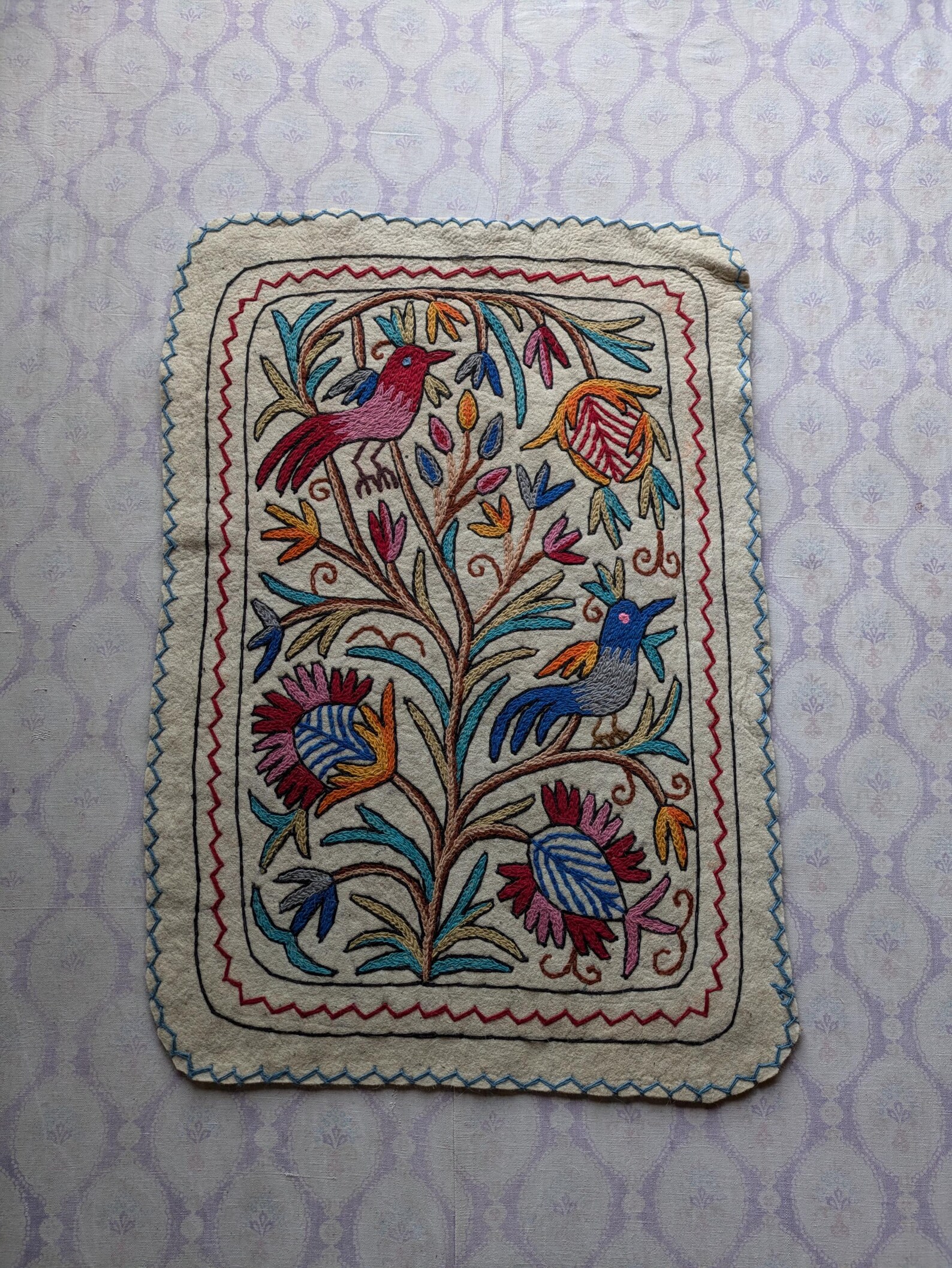 Floral Rectangle Rug, 3ft2ft Handmade Namda Rug, Boho Rug, Home Decor ...