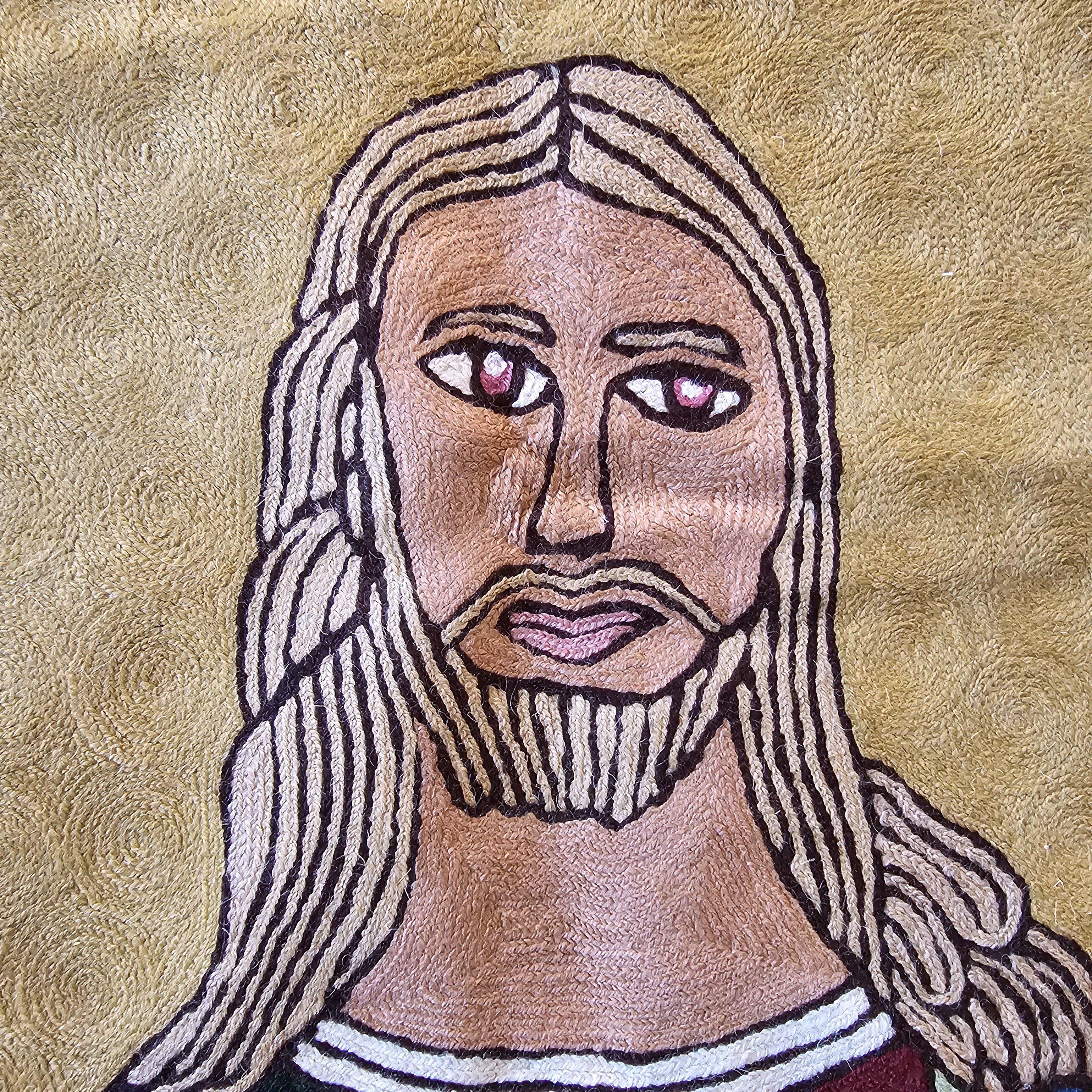 Kashmiri Handmade Pure Wool Jesus Christ Wall Hanging Rug – Christian ...