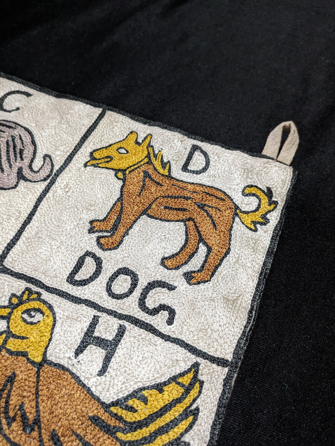 Toddler Abc Rectangular Hand Embroidered Alphabet Wall-hanging, Nursery ...