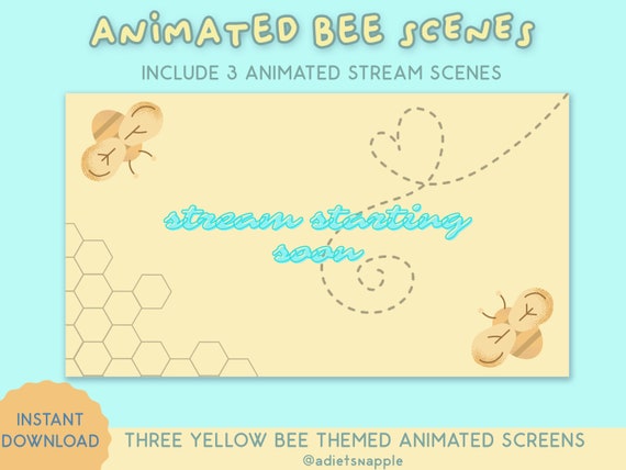 Animated Bee Stream Scenes Starting Soon Bee Right Back | Etsy