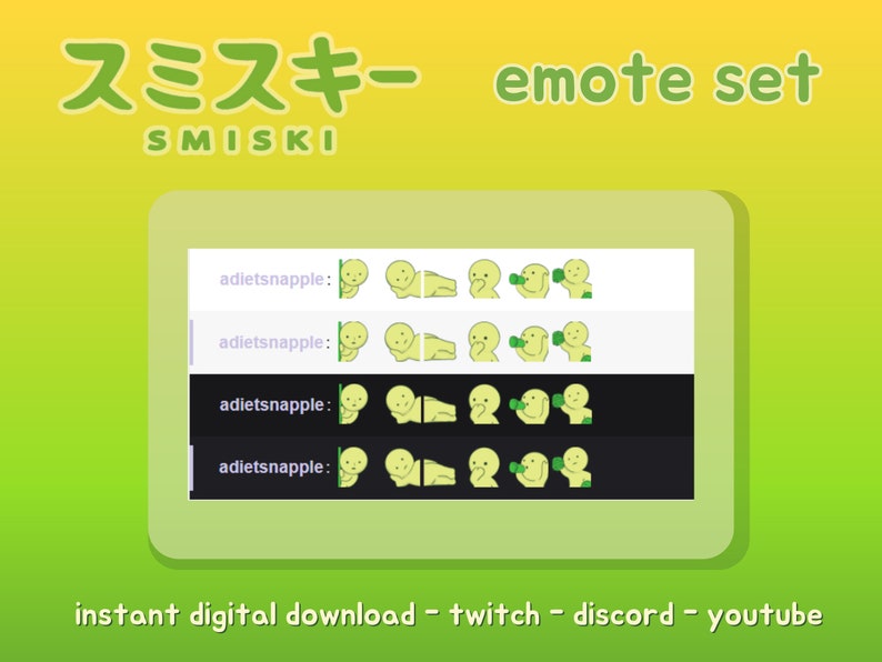Smiski Twitch, Discord, Youtube Emote Pack - Etsy