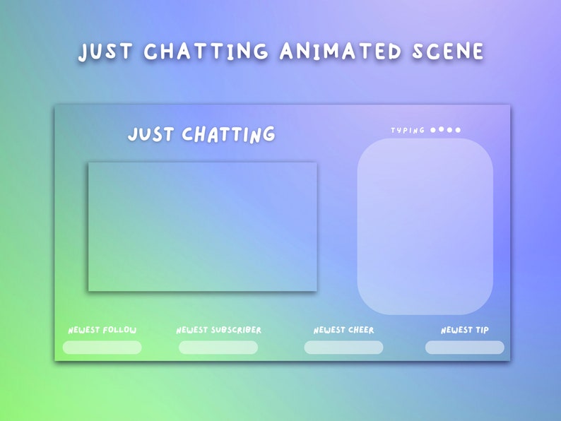 Animated Minimalist Stream Scenes - Green Blue Gradient Starting Soon ...