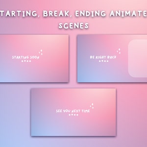 Animated Minimalist Stream Scenes - Pink Purple Gradient Starting Soon ...