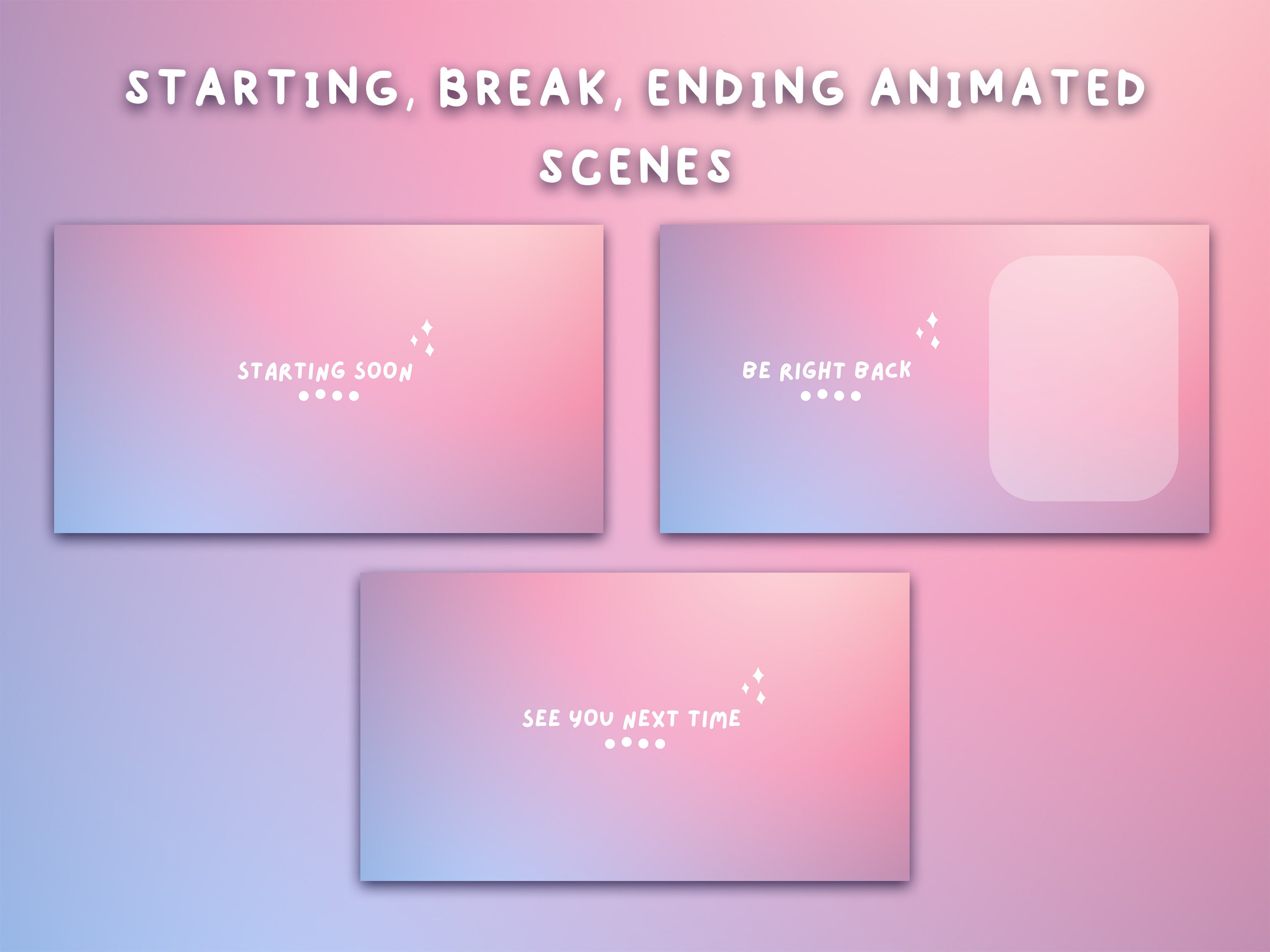 Animated Minimalist Stream Scenes - Pink Purple Gradient Starting Soon ...