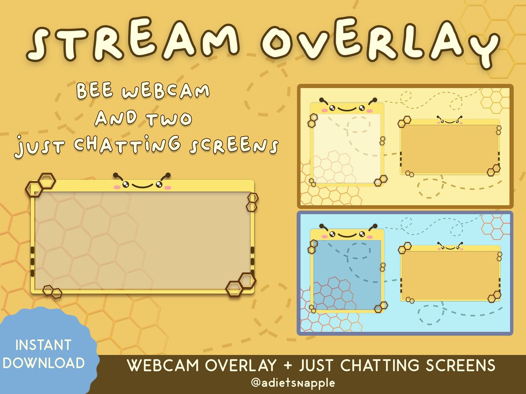 Twitch Bee Webcam and Just Chatting Stream Overlays - Etsy