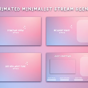 Animated Minimalist Stream Scenes - Pink Purple Gradient Starting Soon ...