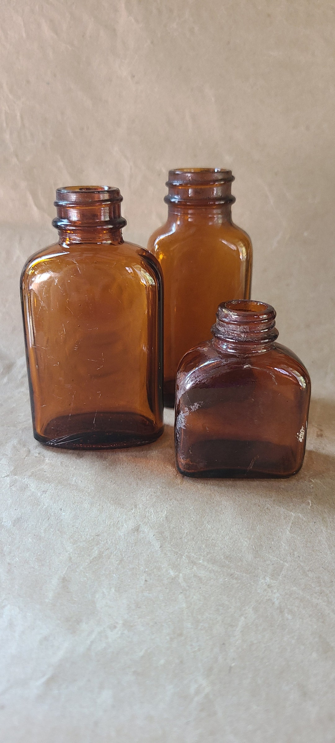 Small Brown Glass Bottles - Etsy