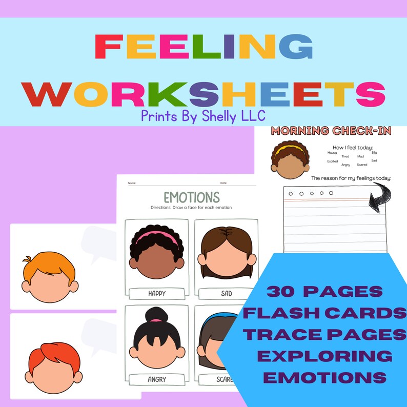 Feeling Worksheet. Etsy Printable. No Screen Time. Classroom Social ...