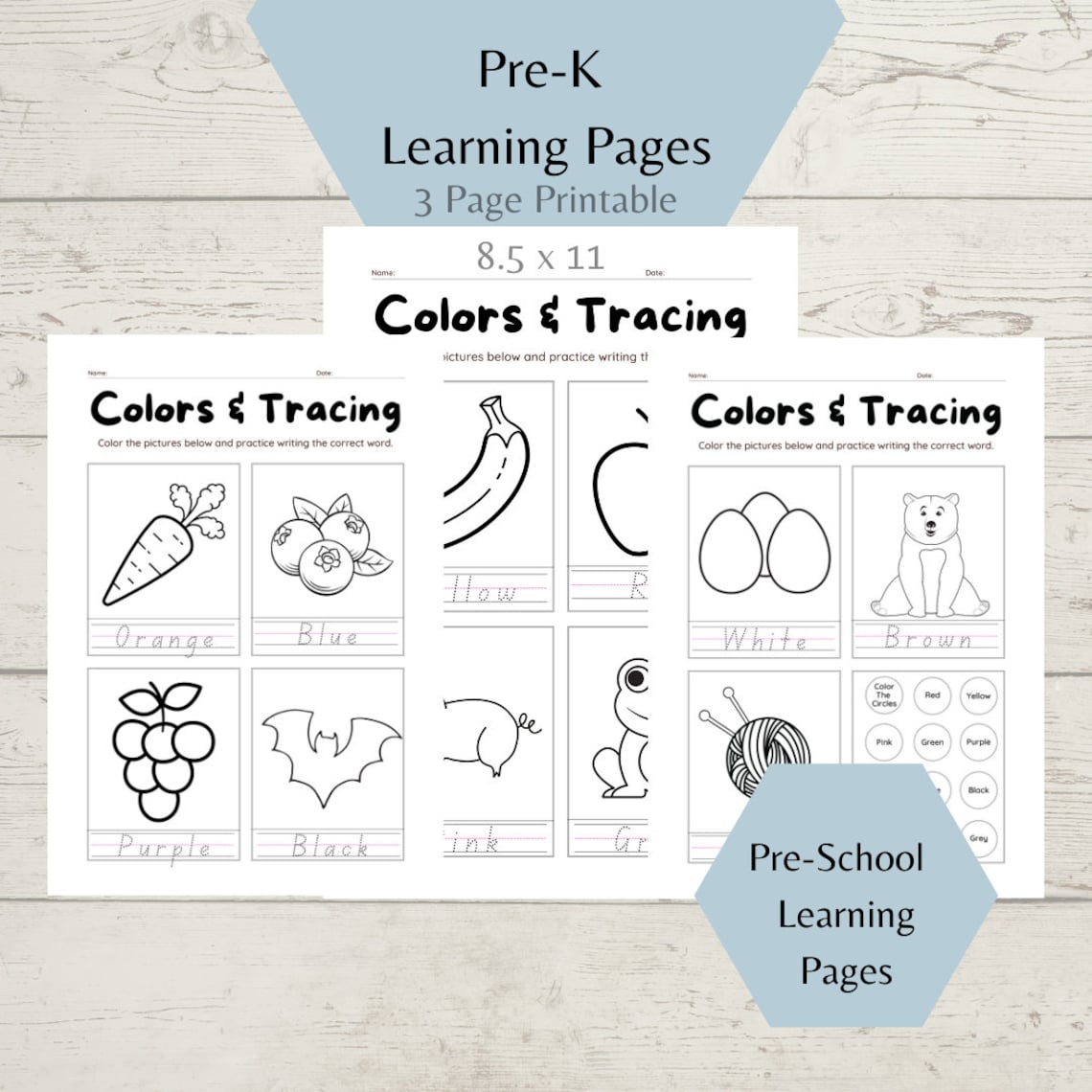 Colors and Tracing Worksheets Printable Tracing Letters - Etsy