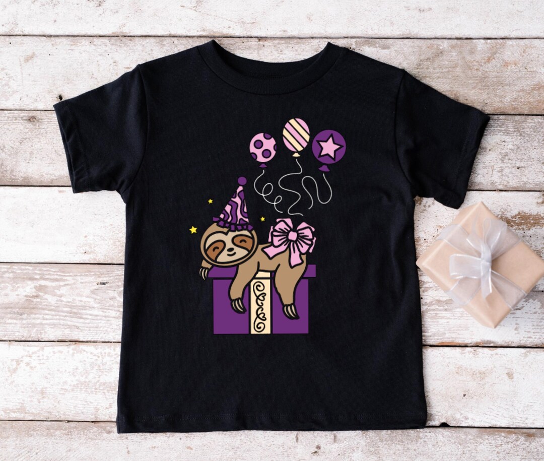 Sleepy Sloth Birthday Shirt for Girl, Birthday Sloth T-shirt ...