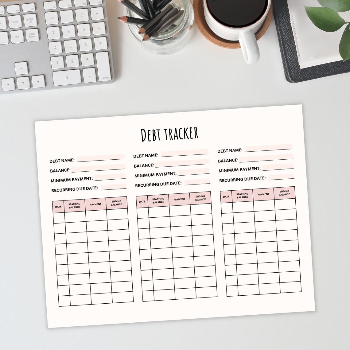 Debt Tracker Snowball Sheet Downloadable Printable Debt Tracker ...