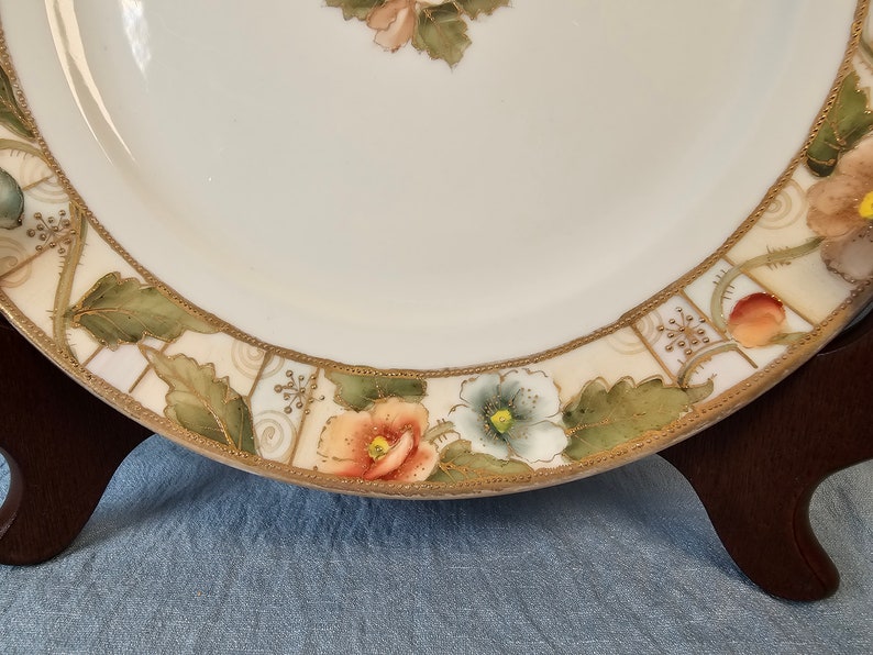 Antique Hand Painted Floral Nippon Plate - Etsy