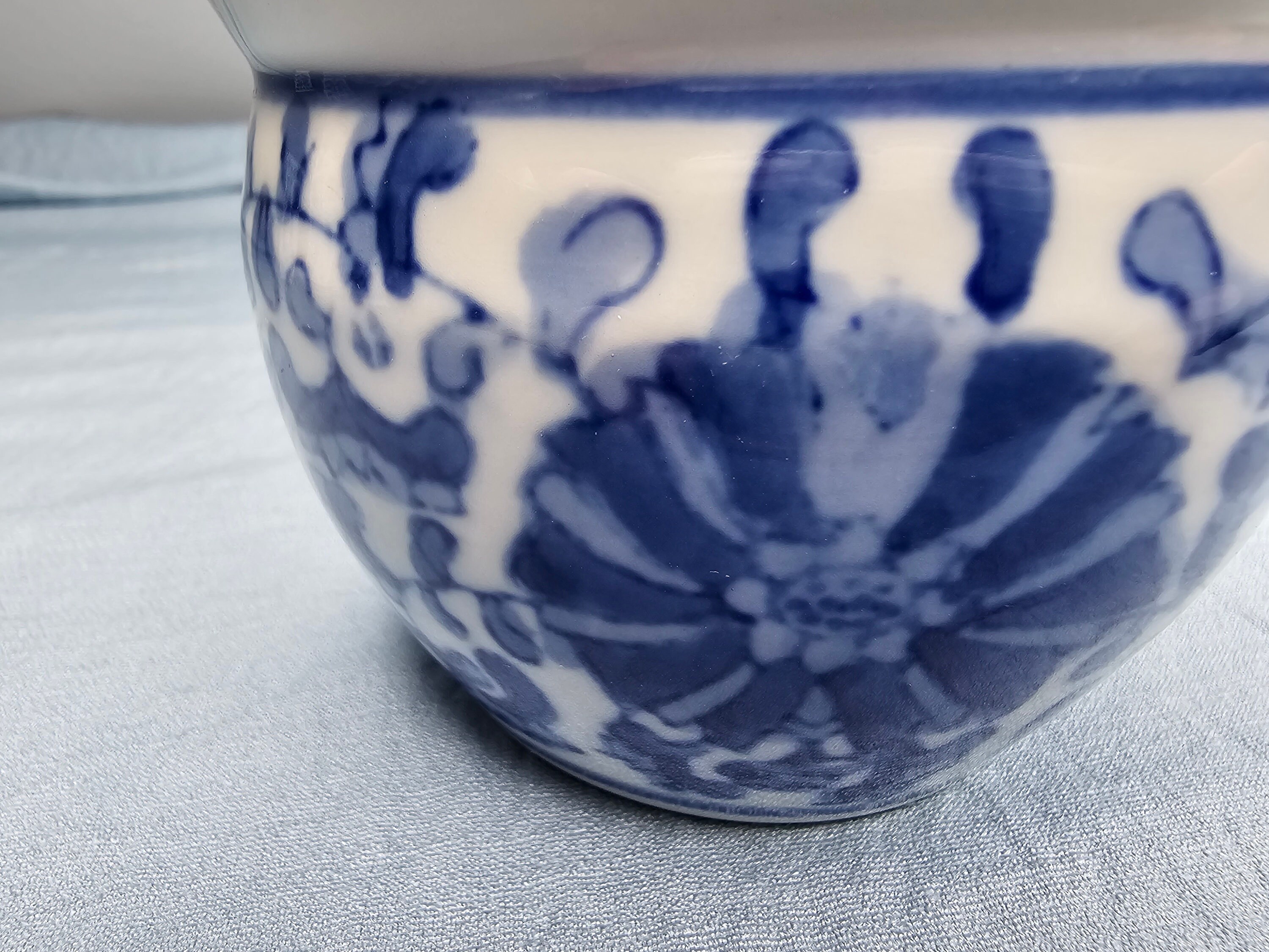 Blue & White Chinoiserie Small Cache Pot - Etsy