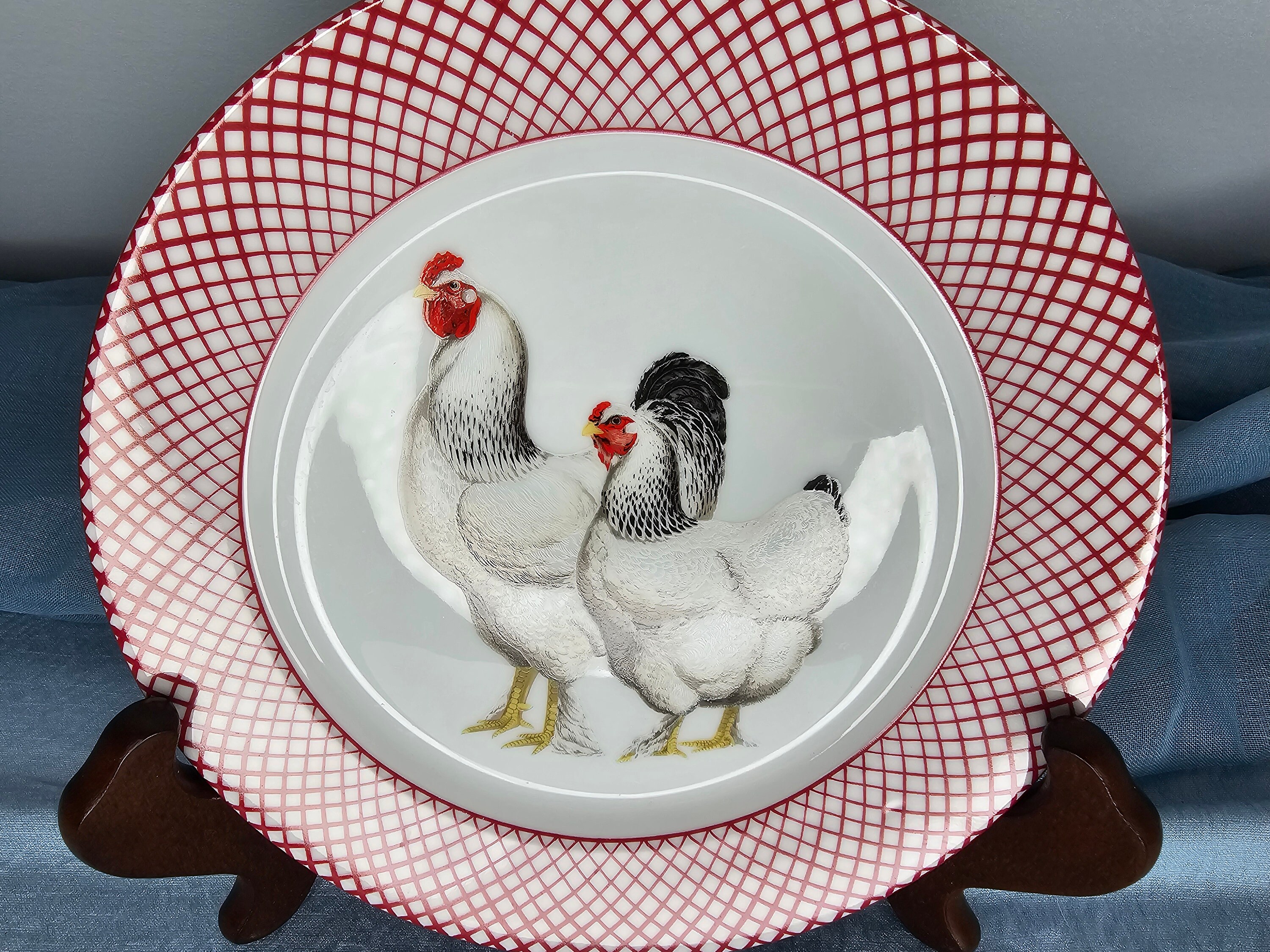 Rooster & Hen Plate by the Haldon Group - Etsy