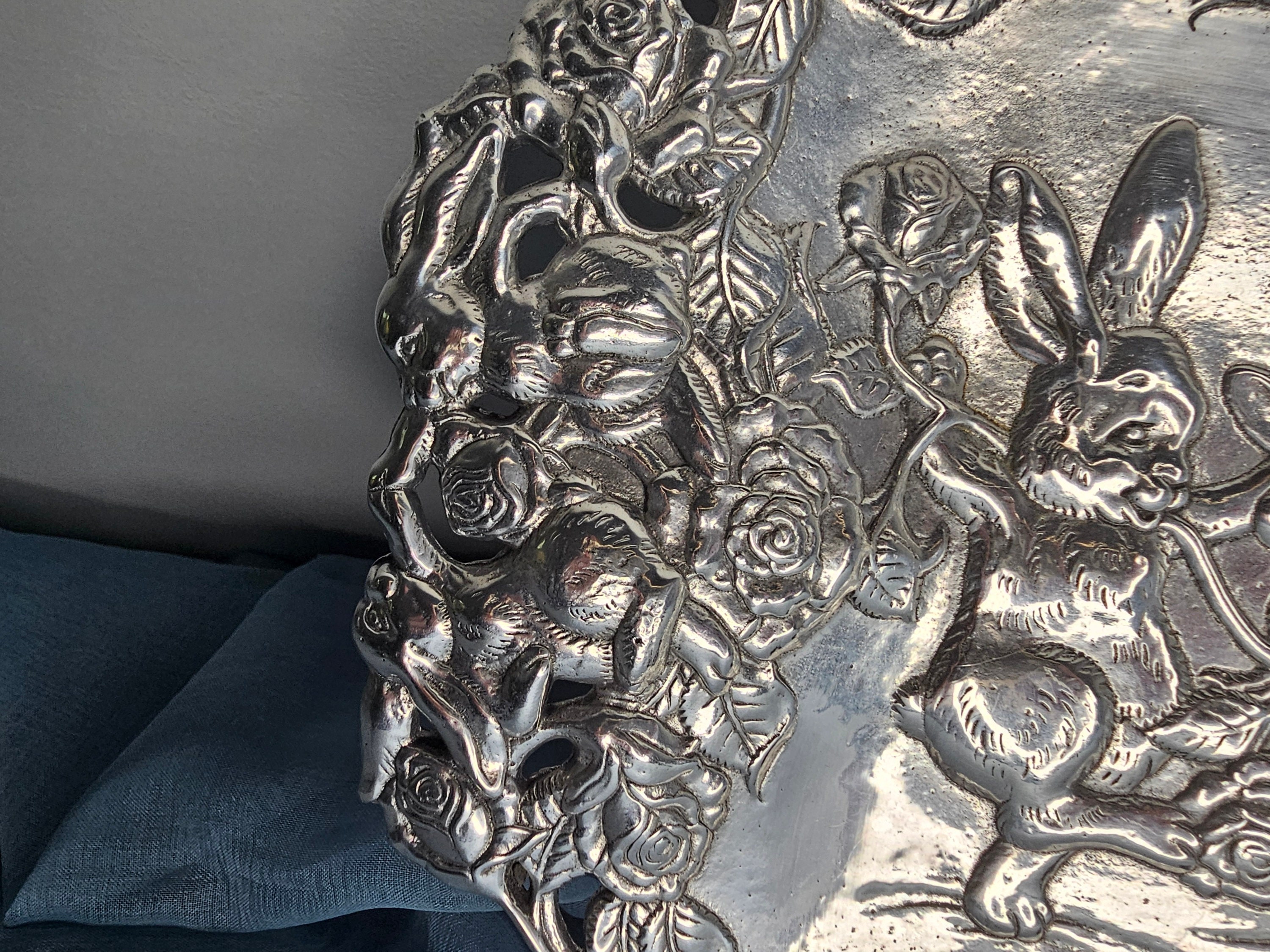 Vintage 1995 Arthur Court Rabbit Platter - Etsy