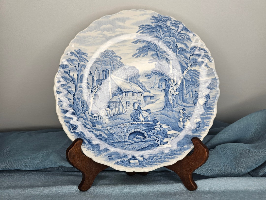 Vintage James Kent Old Foley Blue & White Staffordshire England Plate ...