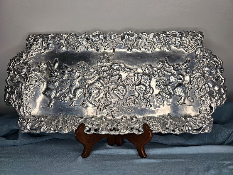 Vintage 1995 Arthur Court Rabbit Platter - Etsy