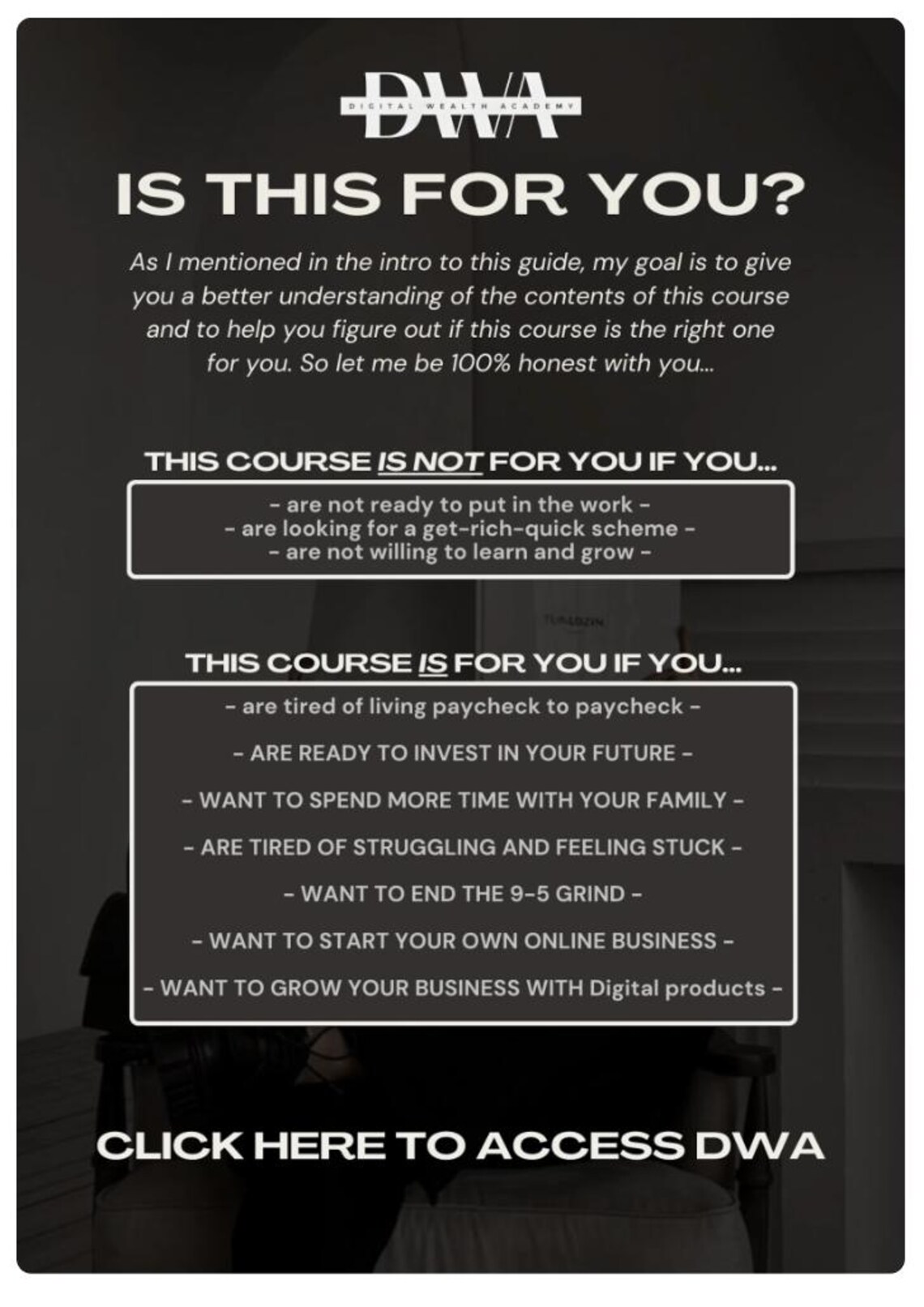 DWA Digital Wealth Academy Sneak Peek - Lead Magnet Template - Freebie ...