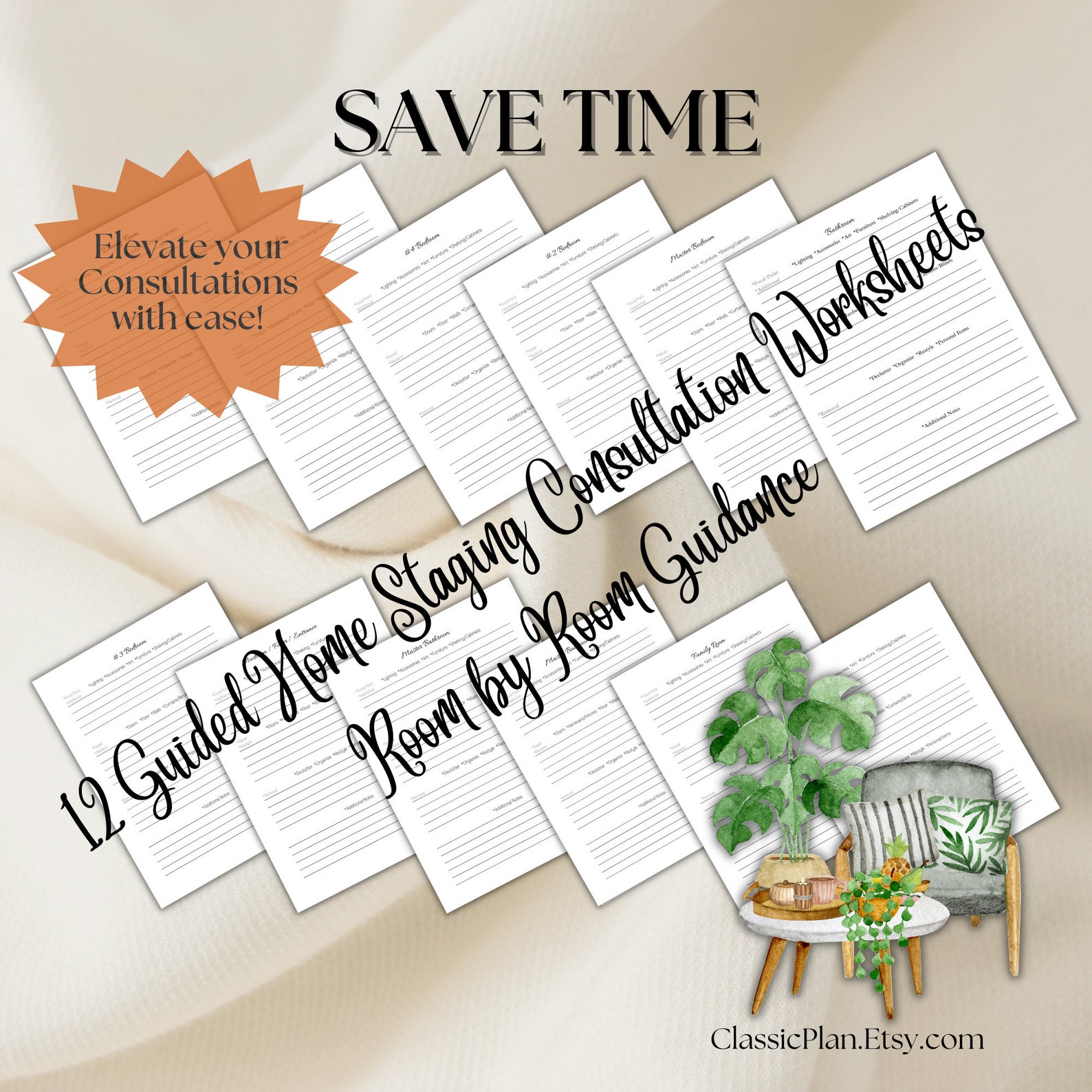 HOME STAGING Guide Stager Consultation Workbook Real Estate Forms ...