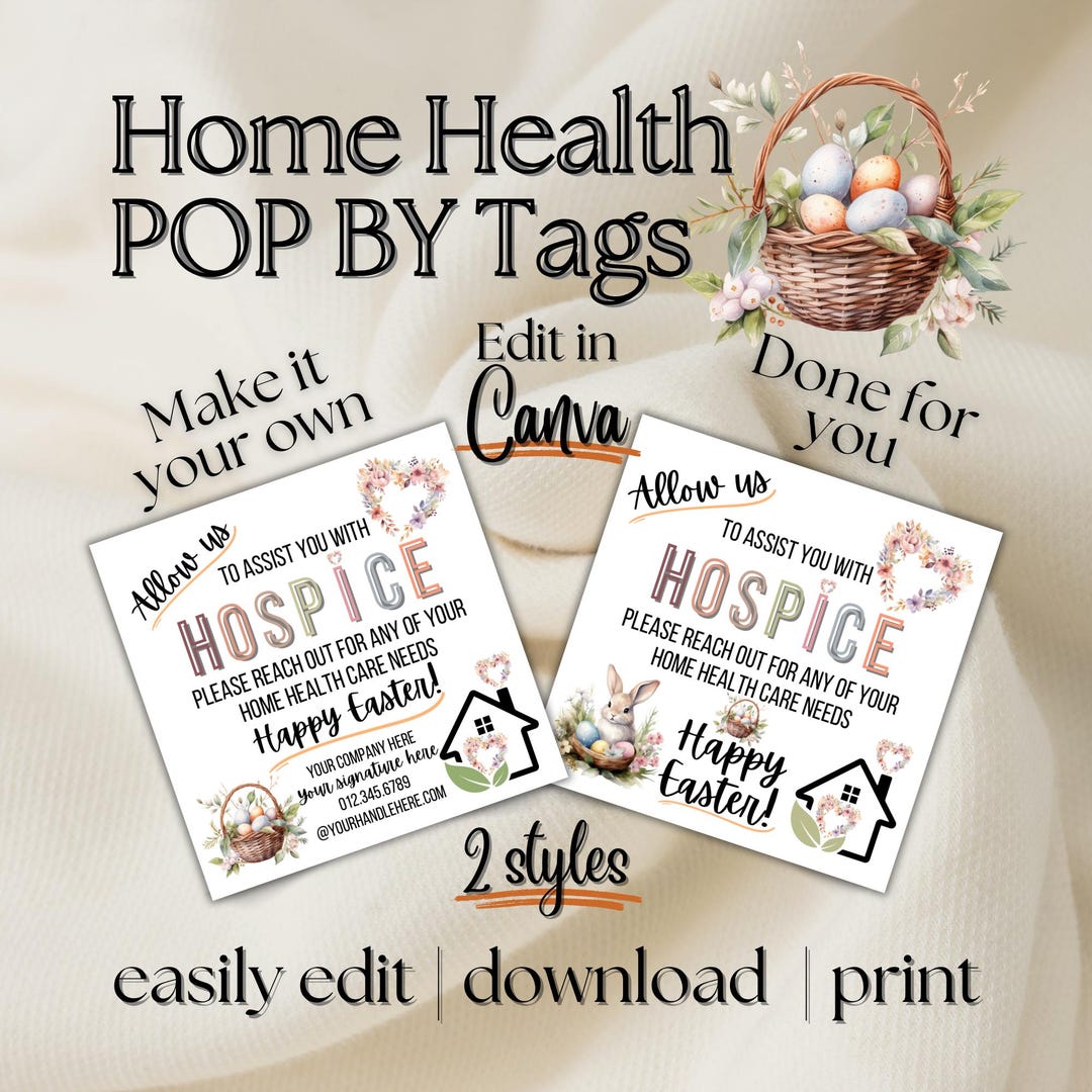 HOSPICE EASTER Home Health Pop by Edit Canva Template Caregiver ...
