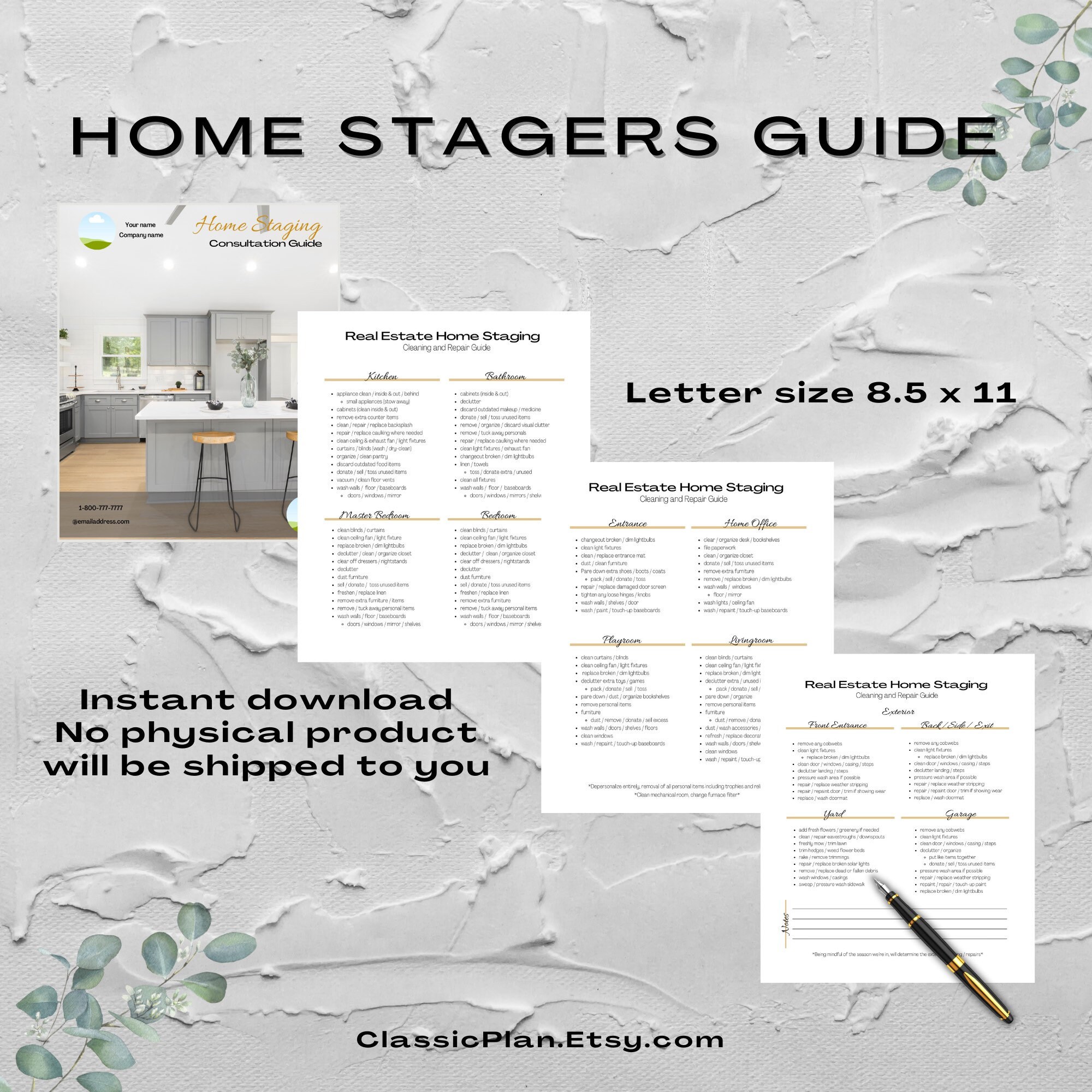 HOME STAGING Workbook & Stagers Consultation Report Forms - Etsy Canada