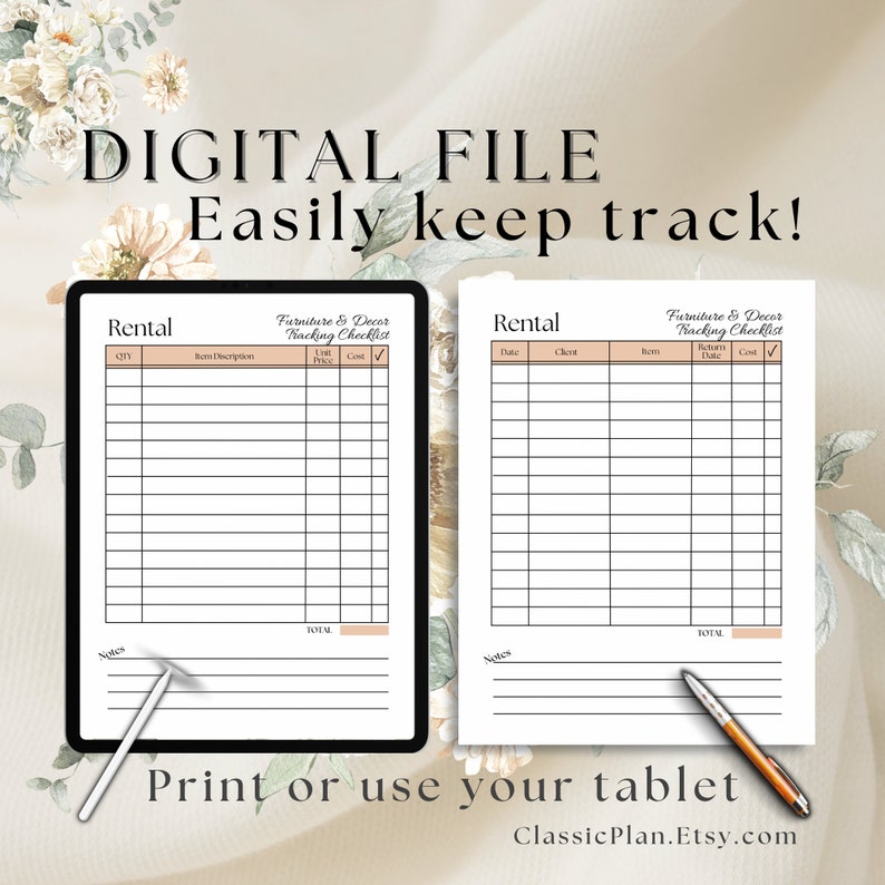 Home Staging Rental Tracker Form, Stagers Checklist, Home Staging ...