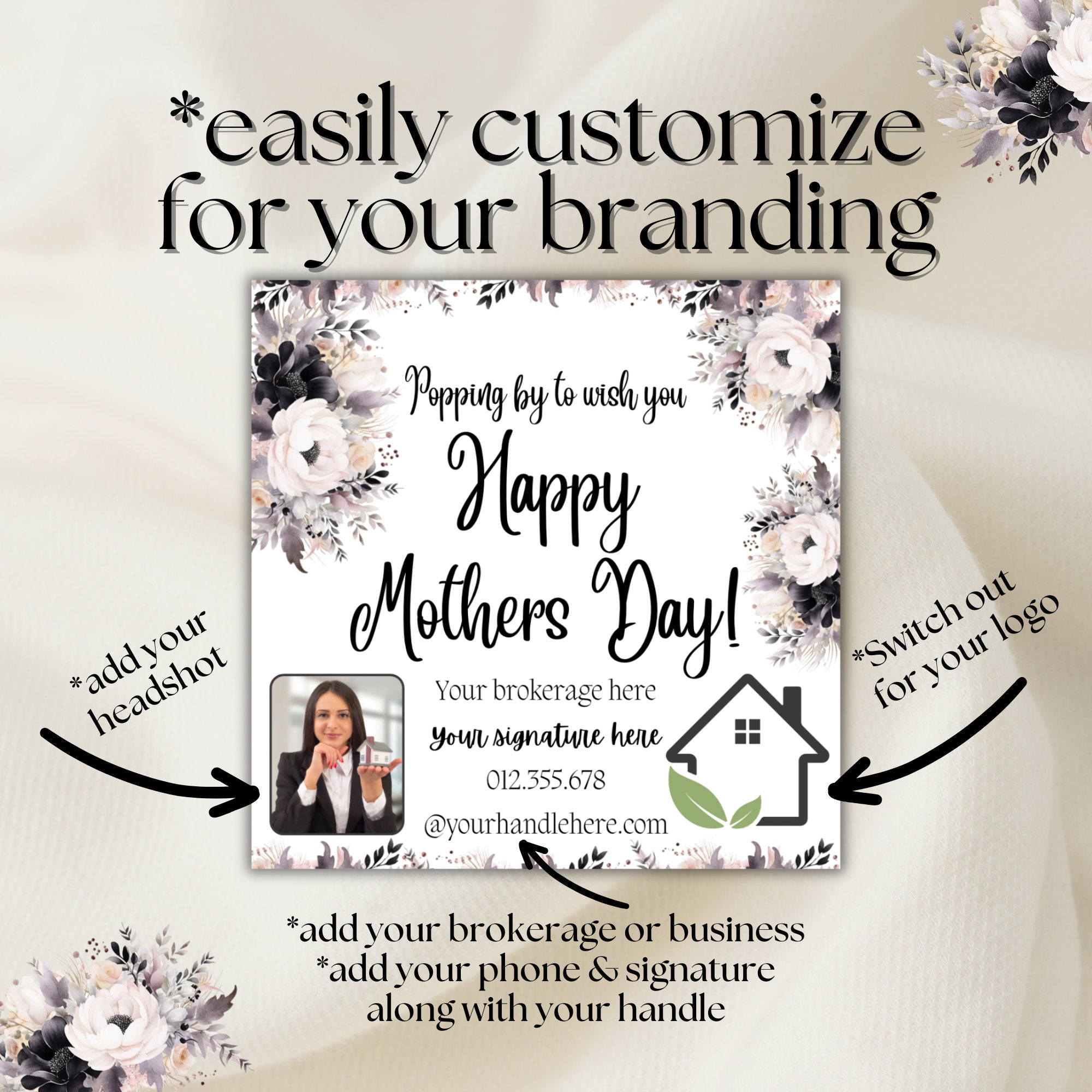 HAPPY MOTHER'S DAY Real Estate Pop by Tags for Gifts Realtor Picture ...