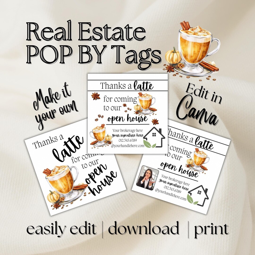 Fall Real Estate Popby Realtor Picture Editable Canva Template Thanks a ...