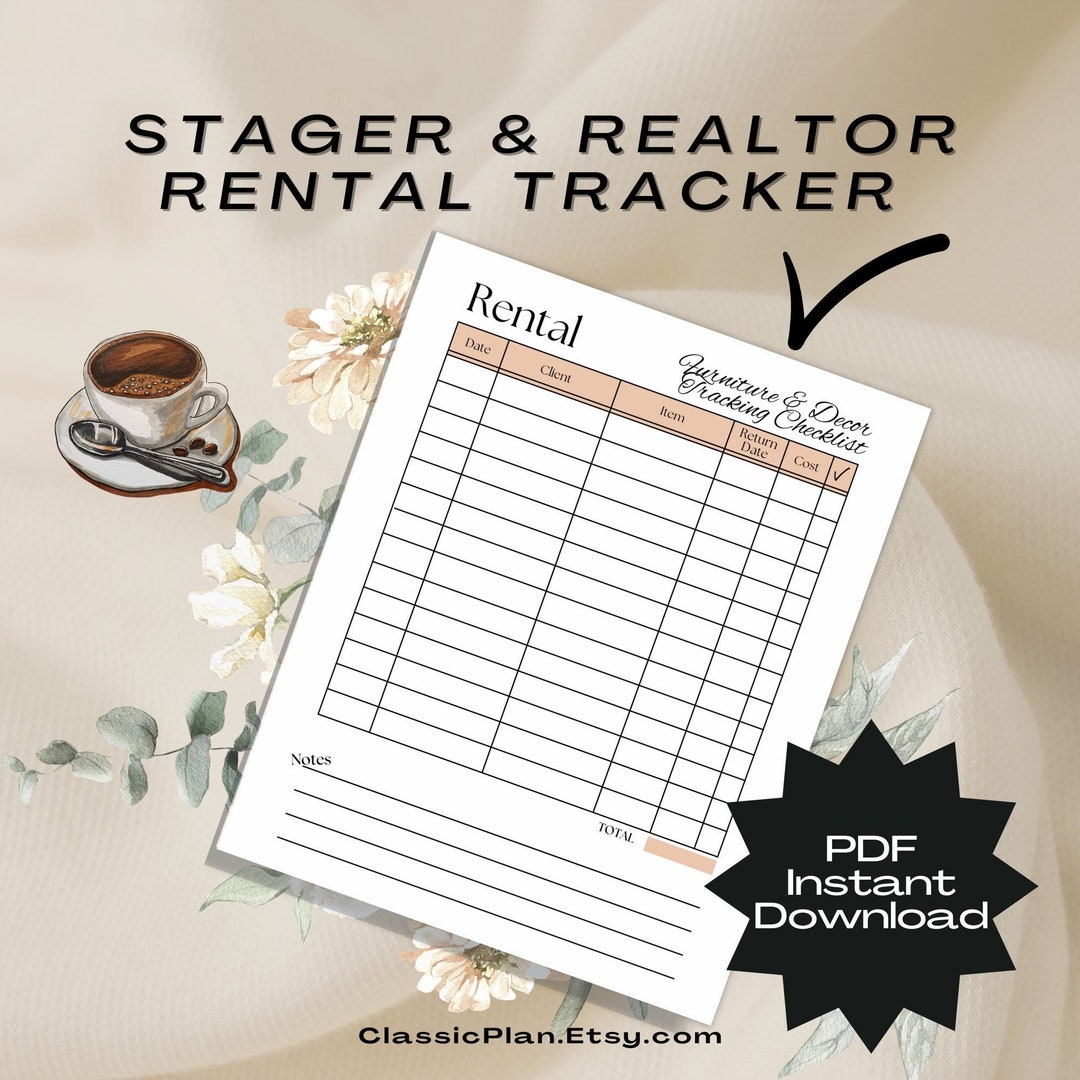 Home Staging Rental Tracker Form Stagers Checklist Home - Etsy